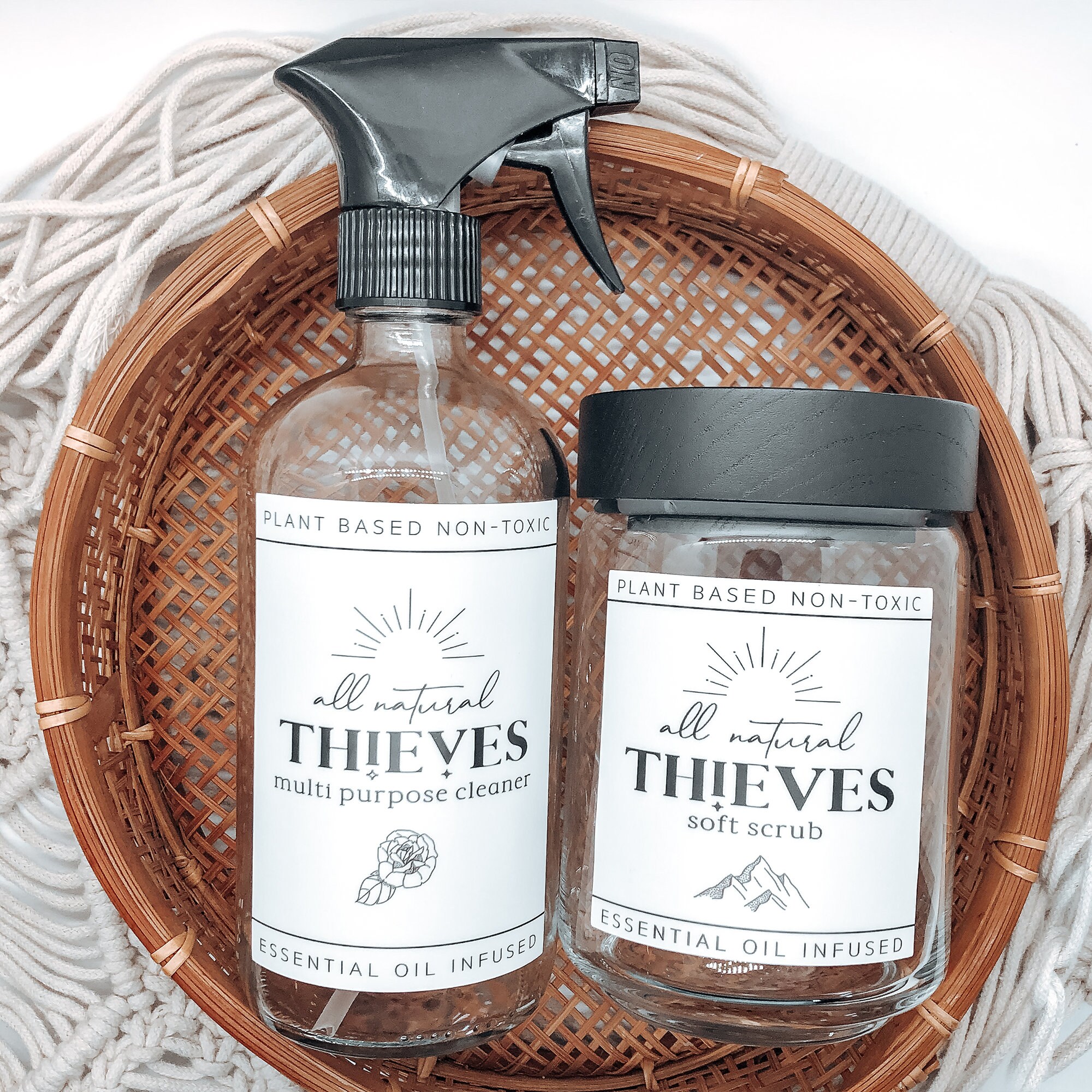 Thieves Soft Scrub Label Glass Label Essential Oil Bottle | Etsy