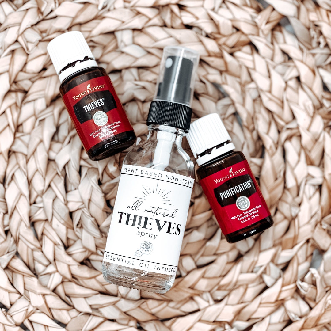 Set of 5 Thieves Sanitizer Spray Labels | Thieves Label | Essential Oil ...