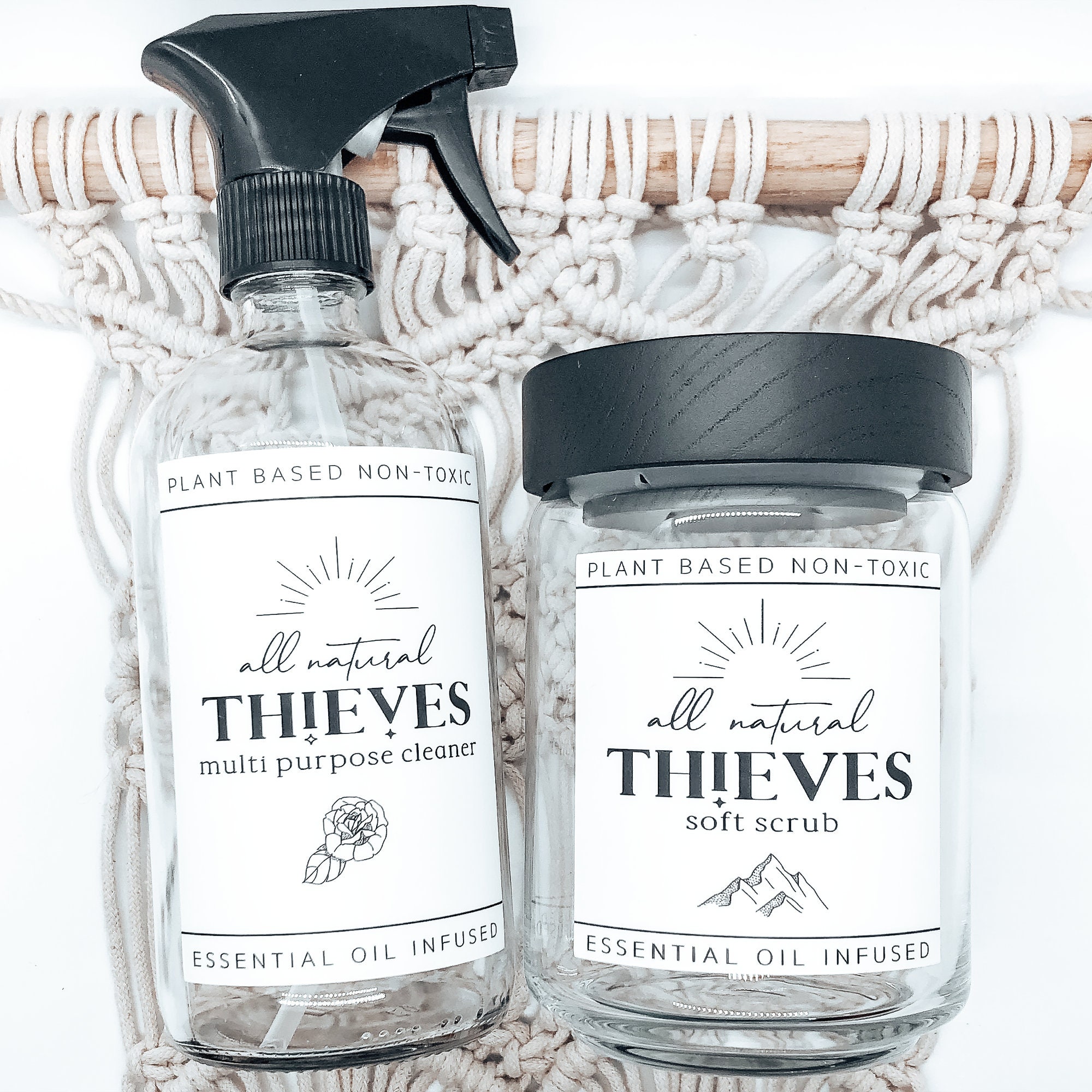 Thieves Soft Scrub Label Glass Label Essential Oil Bottle | Etsy