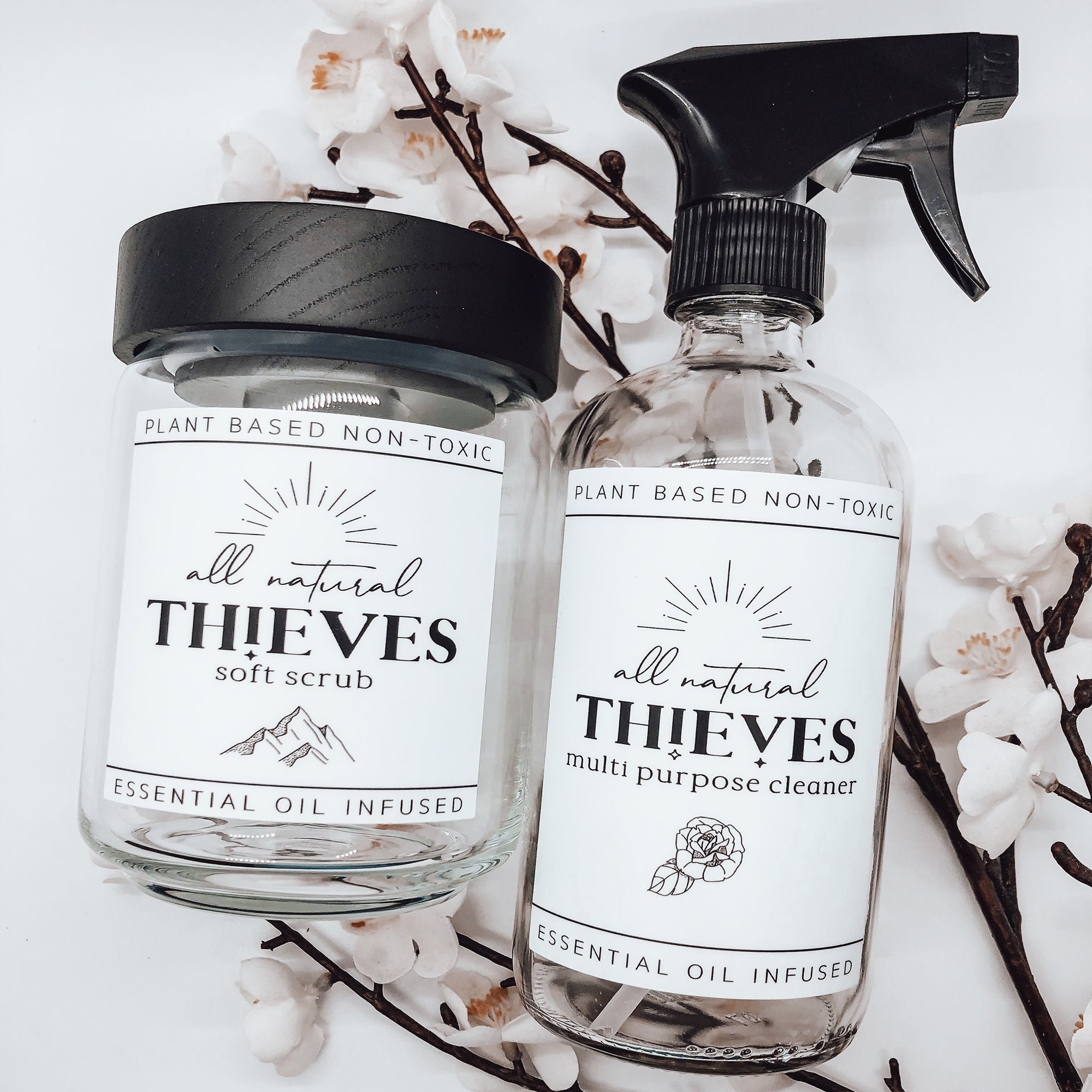 Thieves Soft Scrub Label Glass Label Essential Oil Bottle | Etsy