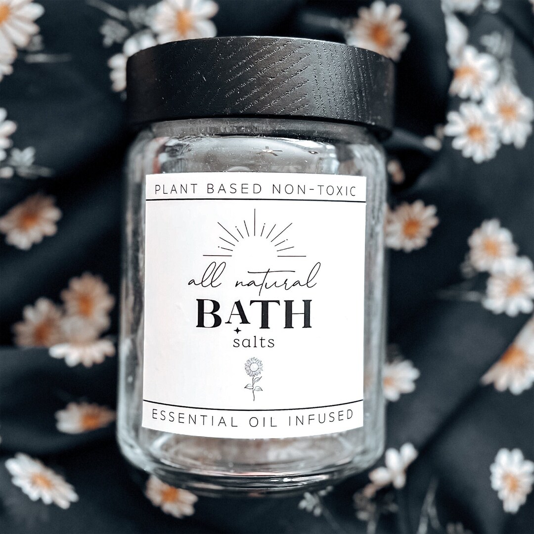 Bath Salts Label | Bathroom Label | Bath Essential Oil Bottle Label ...