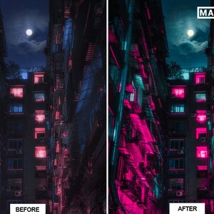 10 CYBERPUNK FILM Lightroom Mobile and Desktop Presets, Night City ...