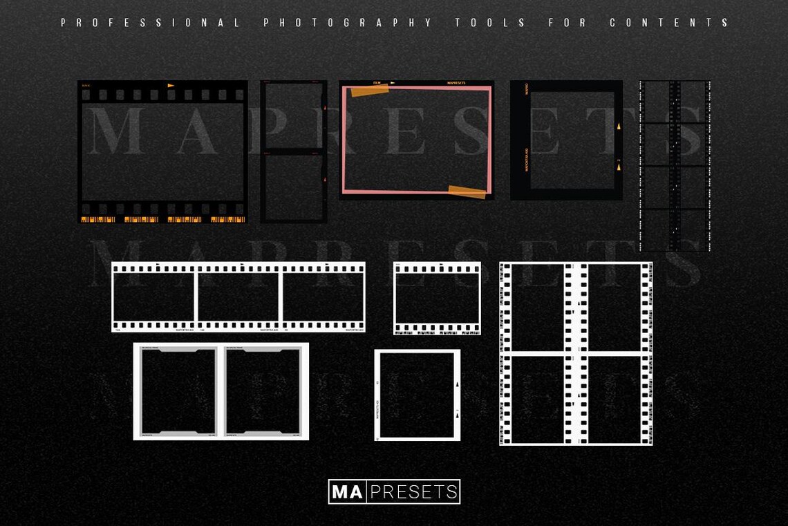 70 Analog Film Frames | Negative Film Borders, 35mm Strips, Vintage ...