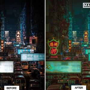 10 CYBERPUNK FILM Lightroom Mobile and Desktop Presets, Night City ...