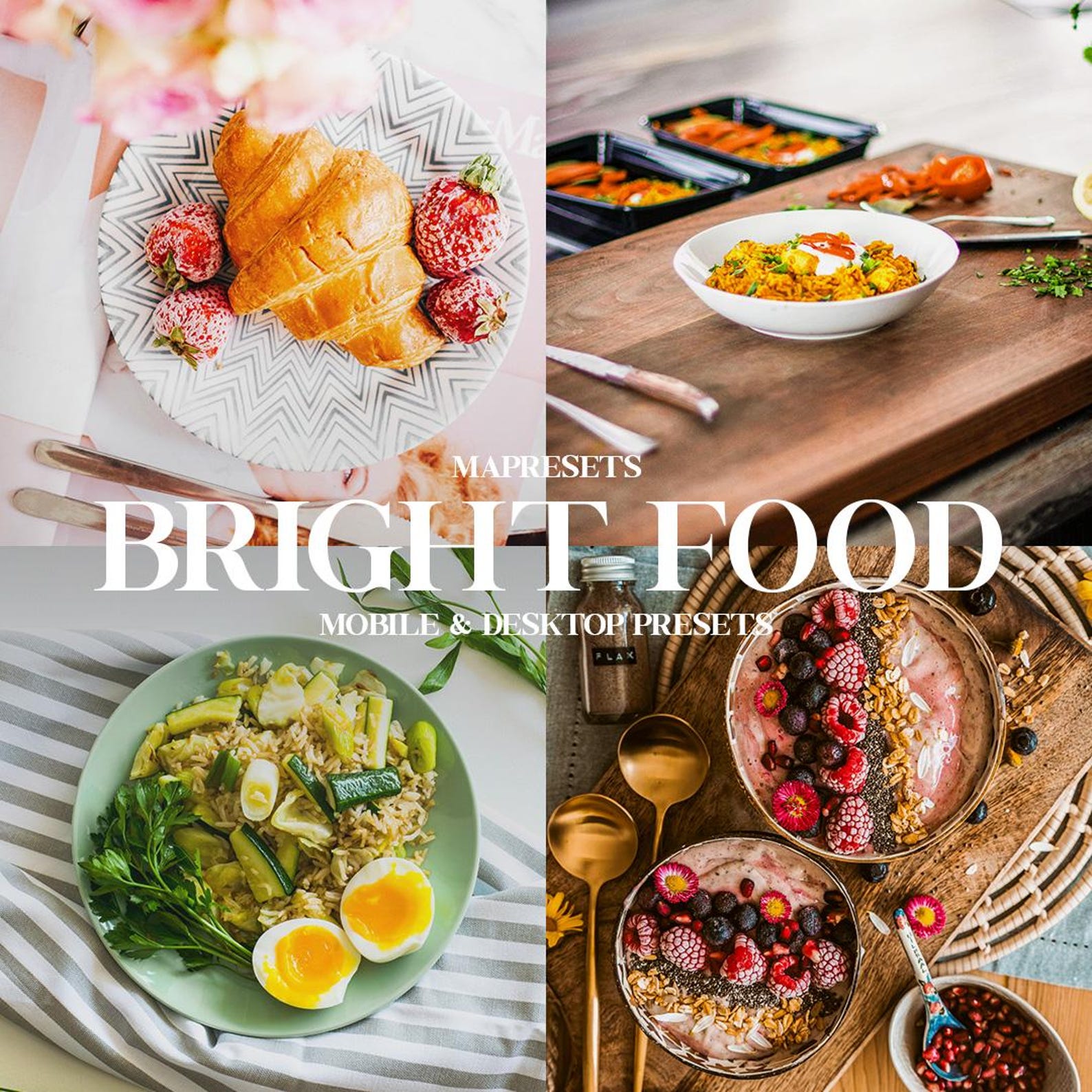 70 FOOD BUNDLE Lightroom Mobile and Desktop Preset | Clean Food Blogger ...