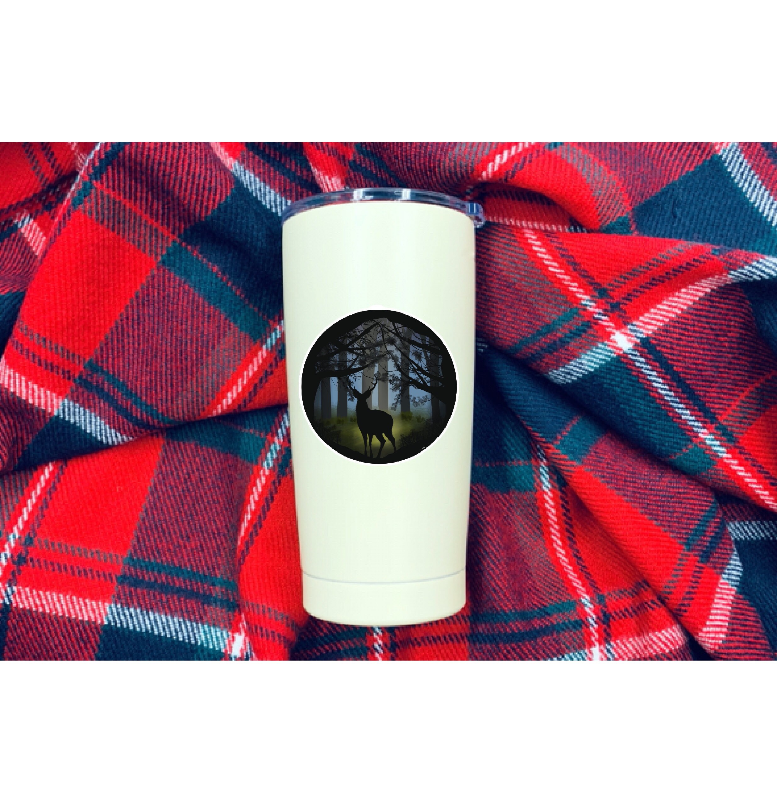 Deer in the Forest Sticker, Large Sticker, Laptop Decals, Waterbottle ...