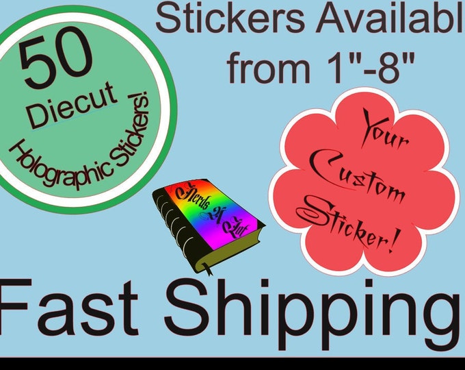 Holographic Custom Die Cut Stickers, Cut Any Shape, Water Resistant ...