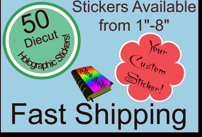Holographic Custom Die Cut Stickers, Cut Any Shape, Water Resistant ...