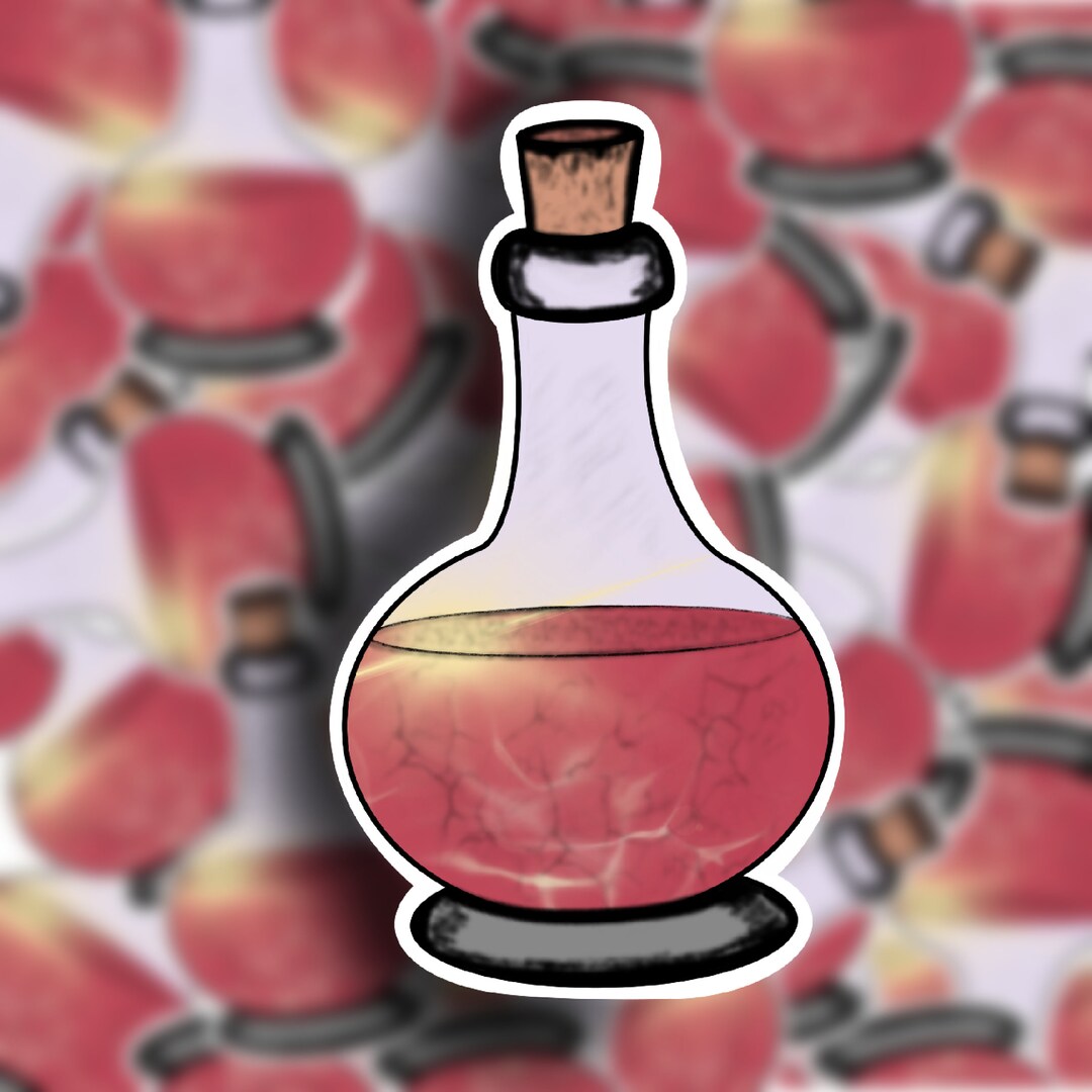 Health Potion Bottle Sticker , Large Sticker, Laptop Decals ...