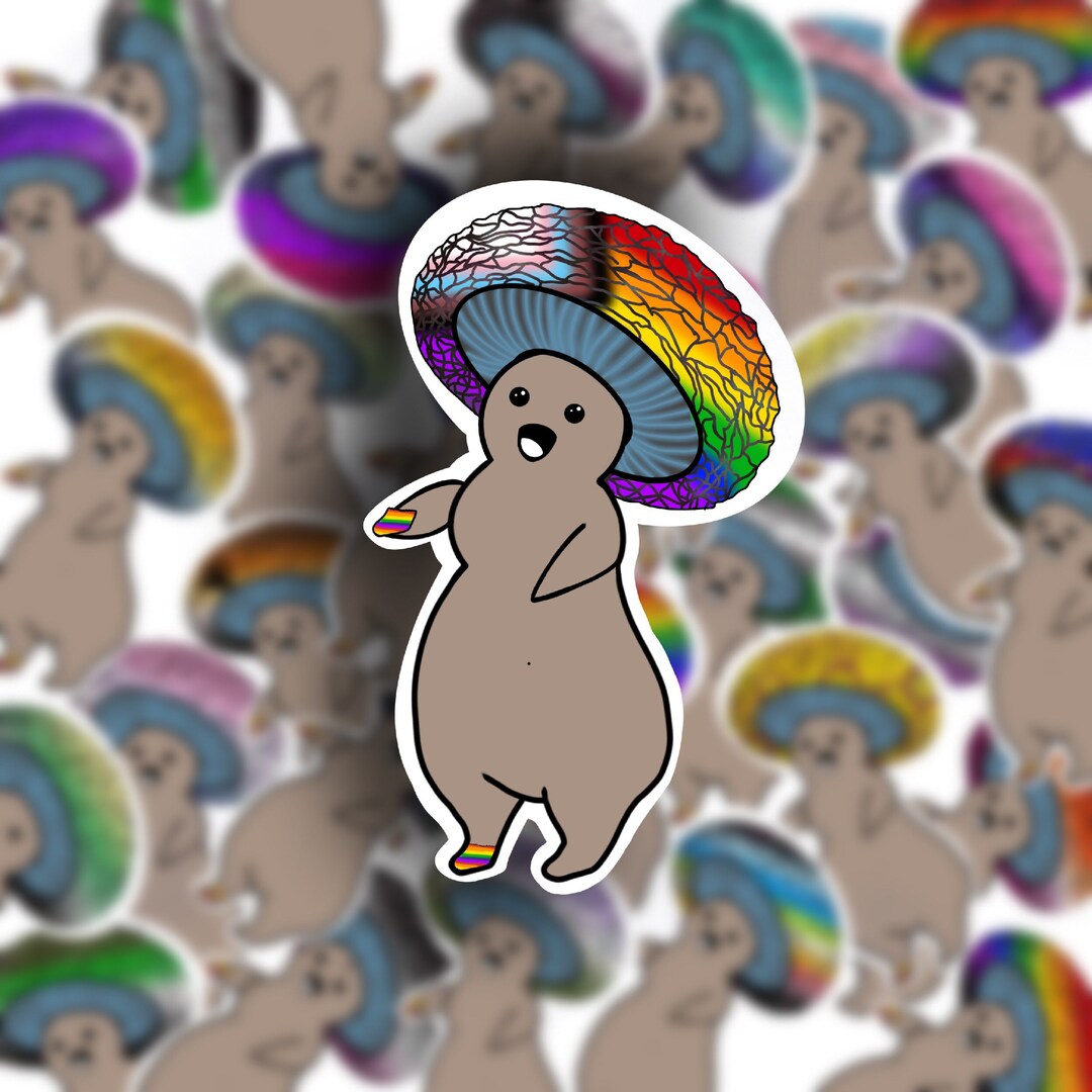 LGBT Mushroom With Socks Sticker , Large Stickers, LGBTQIA, Pride ...