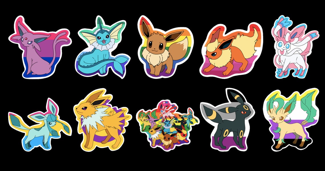 Eevee Evolutions Sticker Set - Etsy