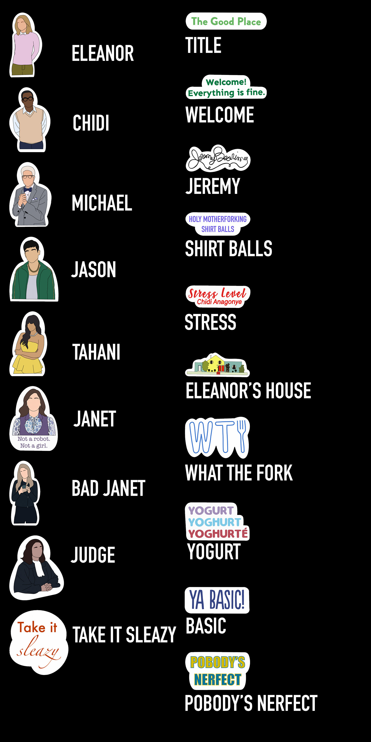 The Good Place Sticker Set - Etsy