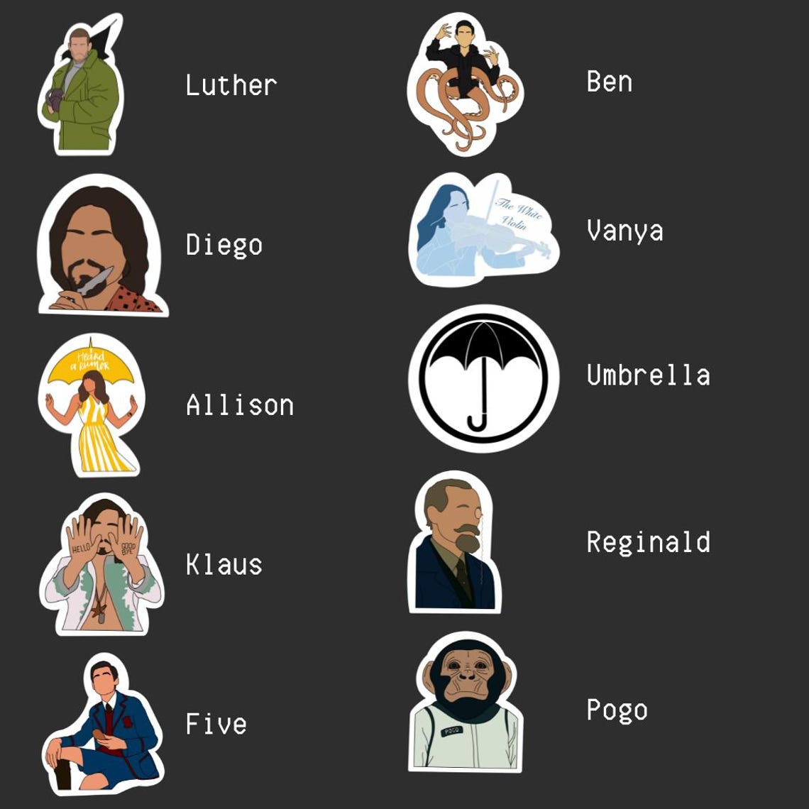 Umbrella Academy Sticker Set - Etsy