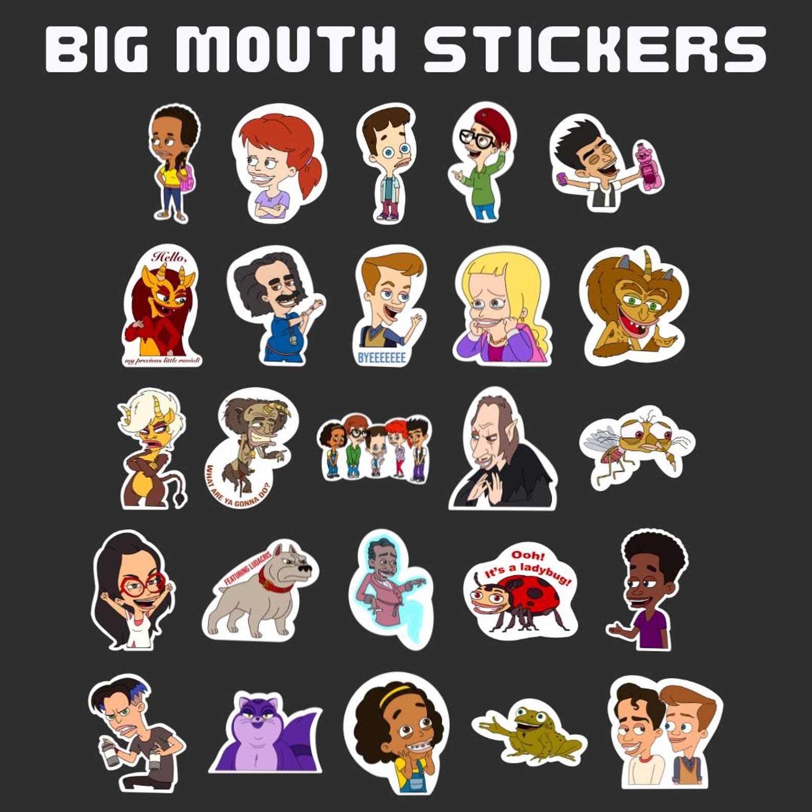 Big Mouth Sticker Set - Etsy