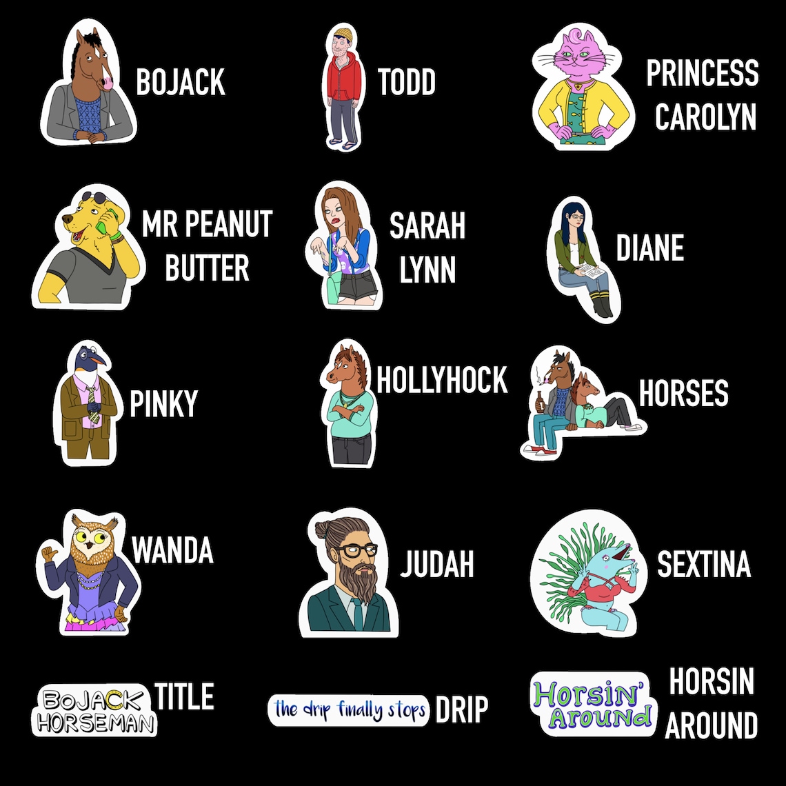Bojack Horseman Sticker Set | Etsy