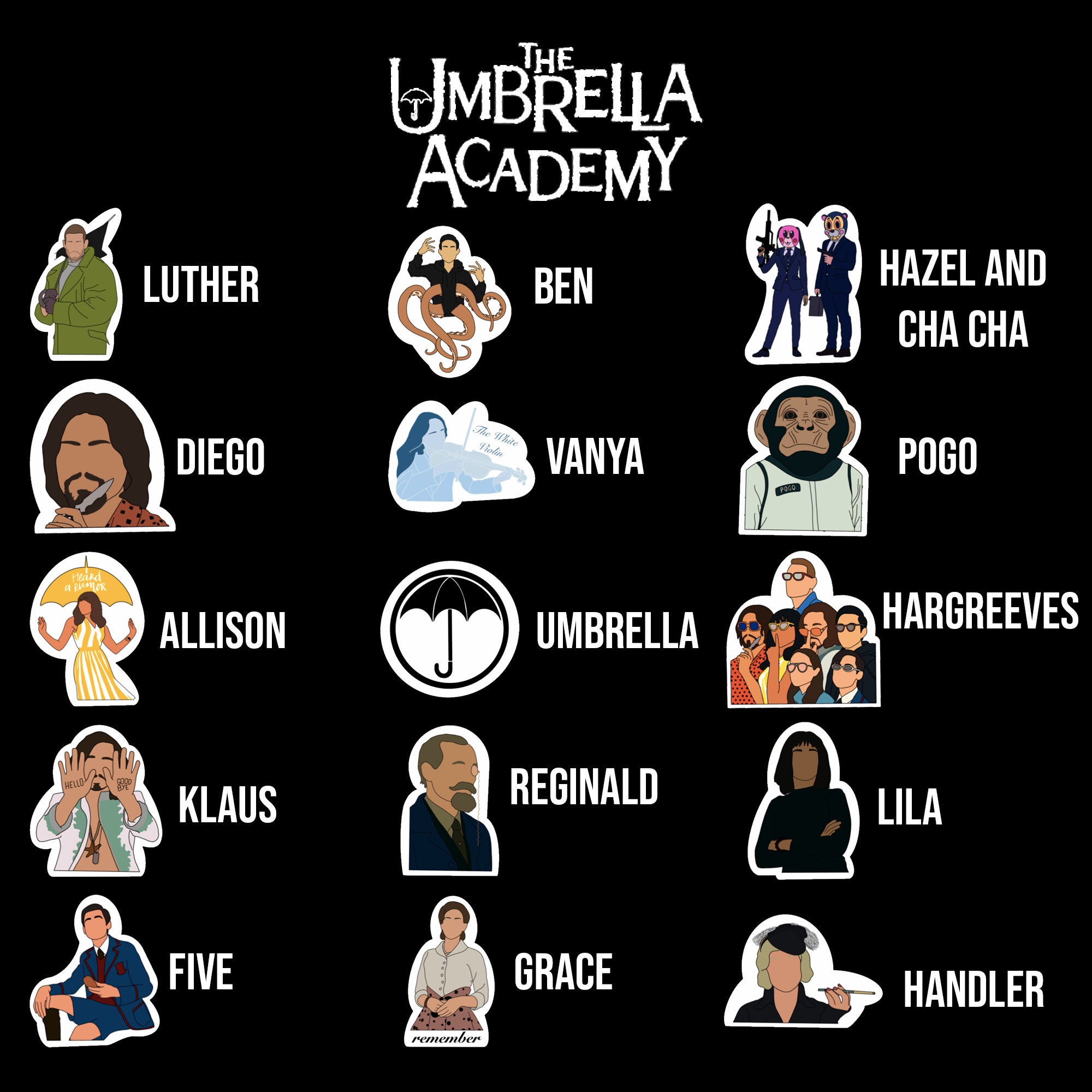 Umbrella Academy Sticker Set - Etsy