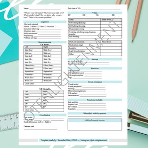 Range of Motion Chart for Rehabilitation Occupational Therapy and OT ...