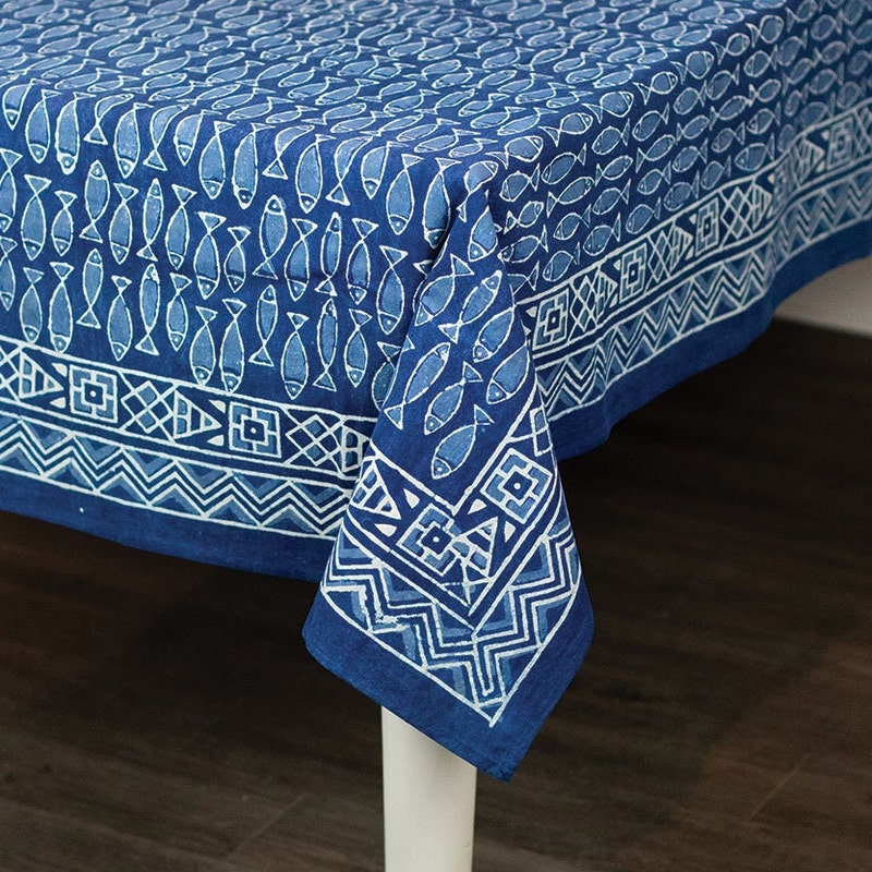 Blue Table Cloth - Etsy