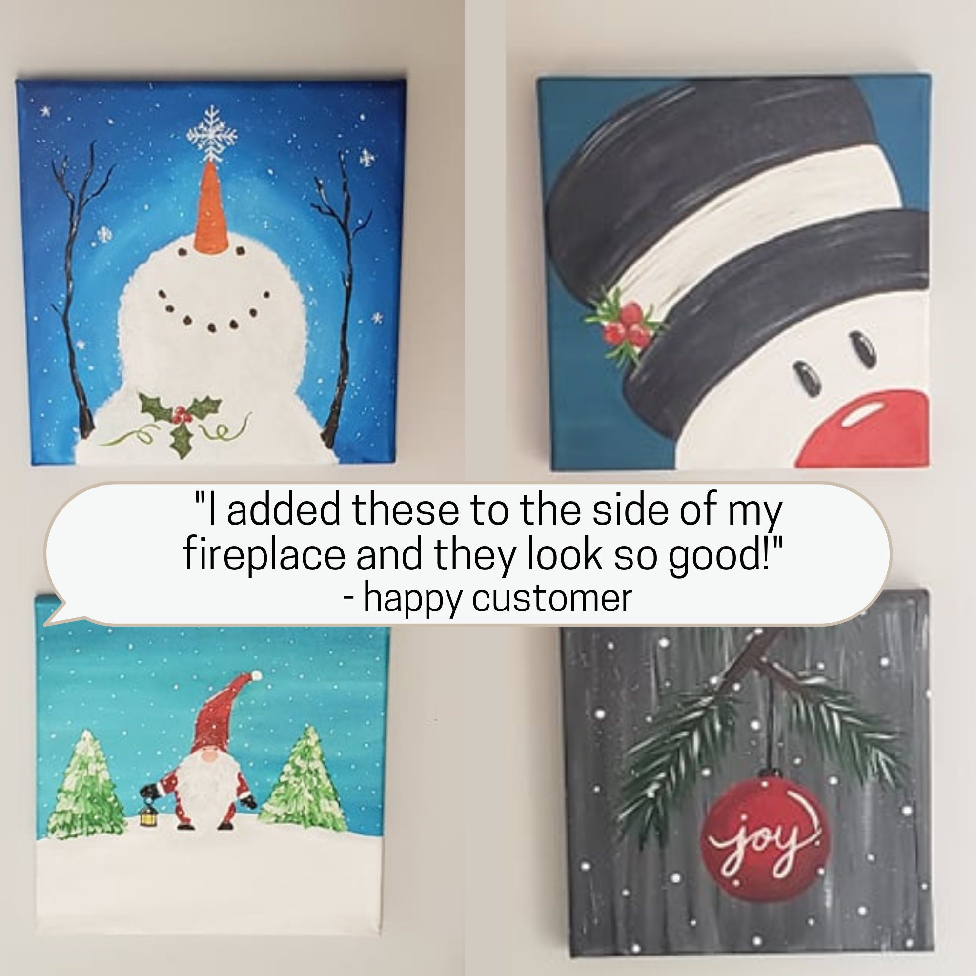 Easy Christmas Paintings On Canvas