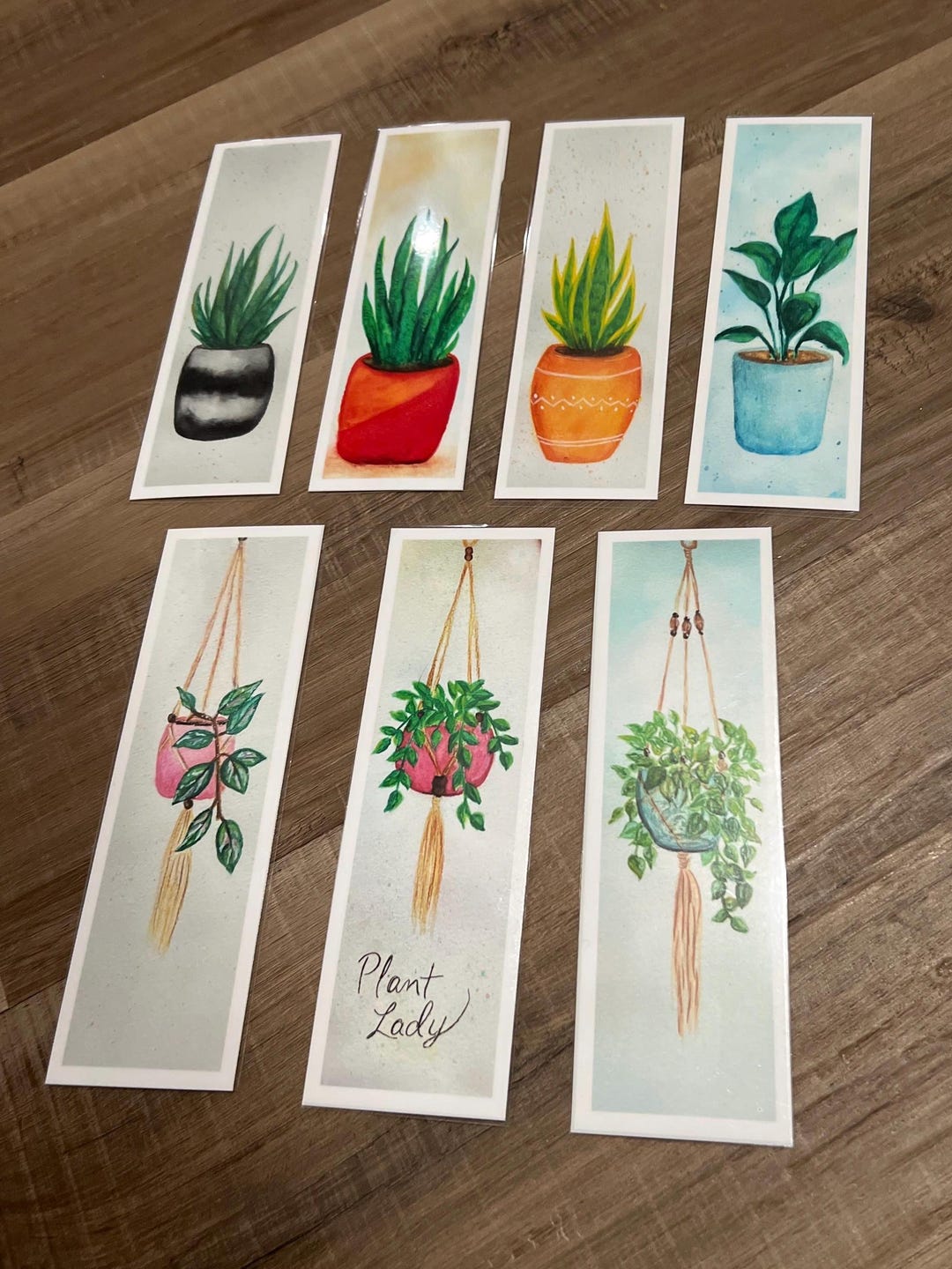 Watercolor Houseplant Laminated Bookmarks, Original Art - Etsy