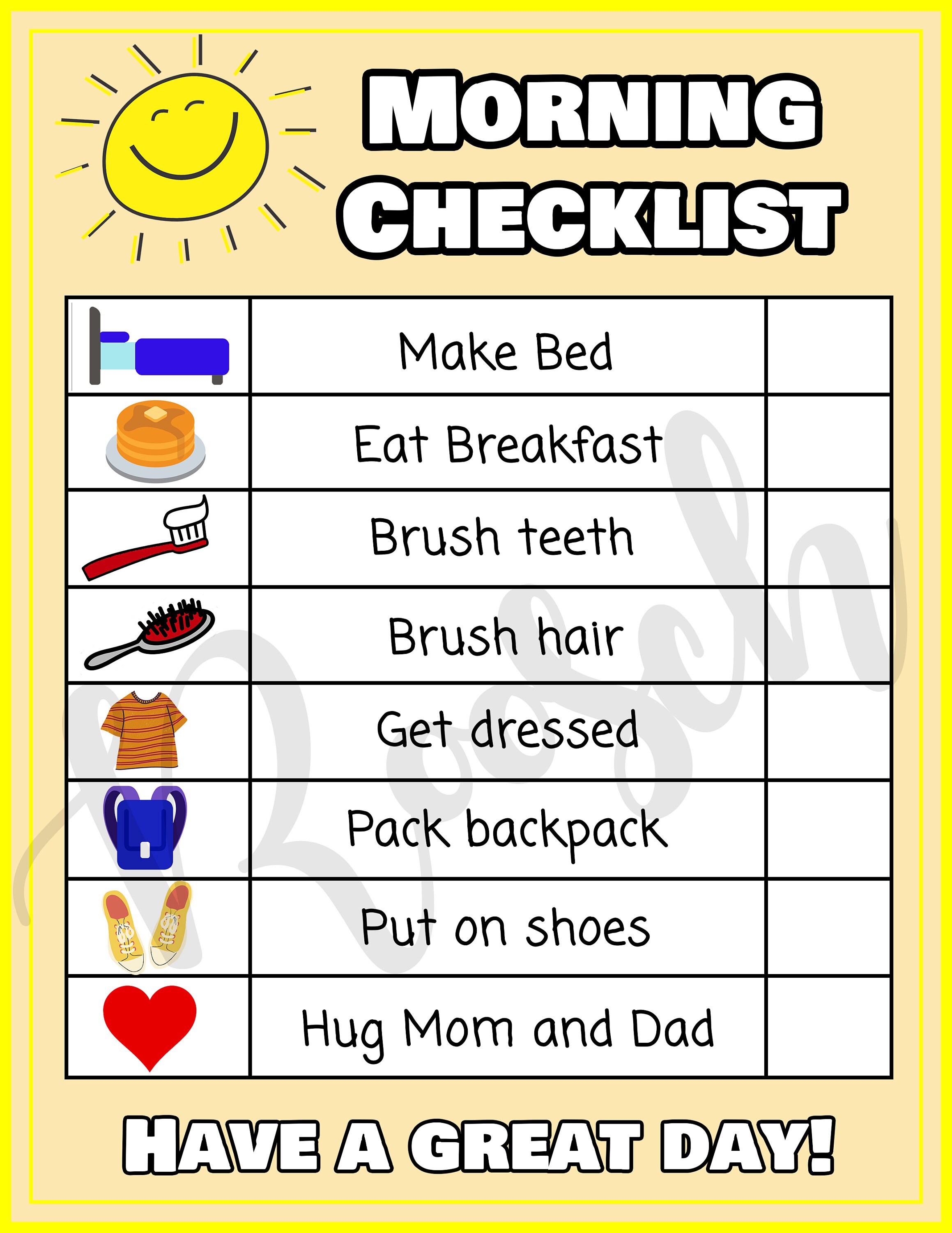 MORNING and BEDTIME CHECKLIST Printable Morning and Bedtime - Etsy