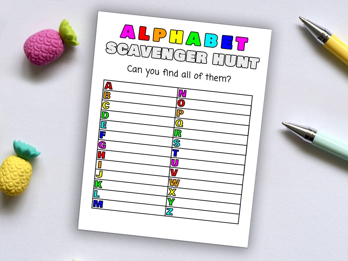 Alphabet Scavenger Hunt Printable Kids Printables - Etsy