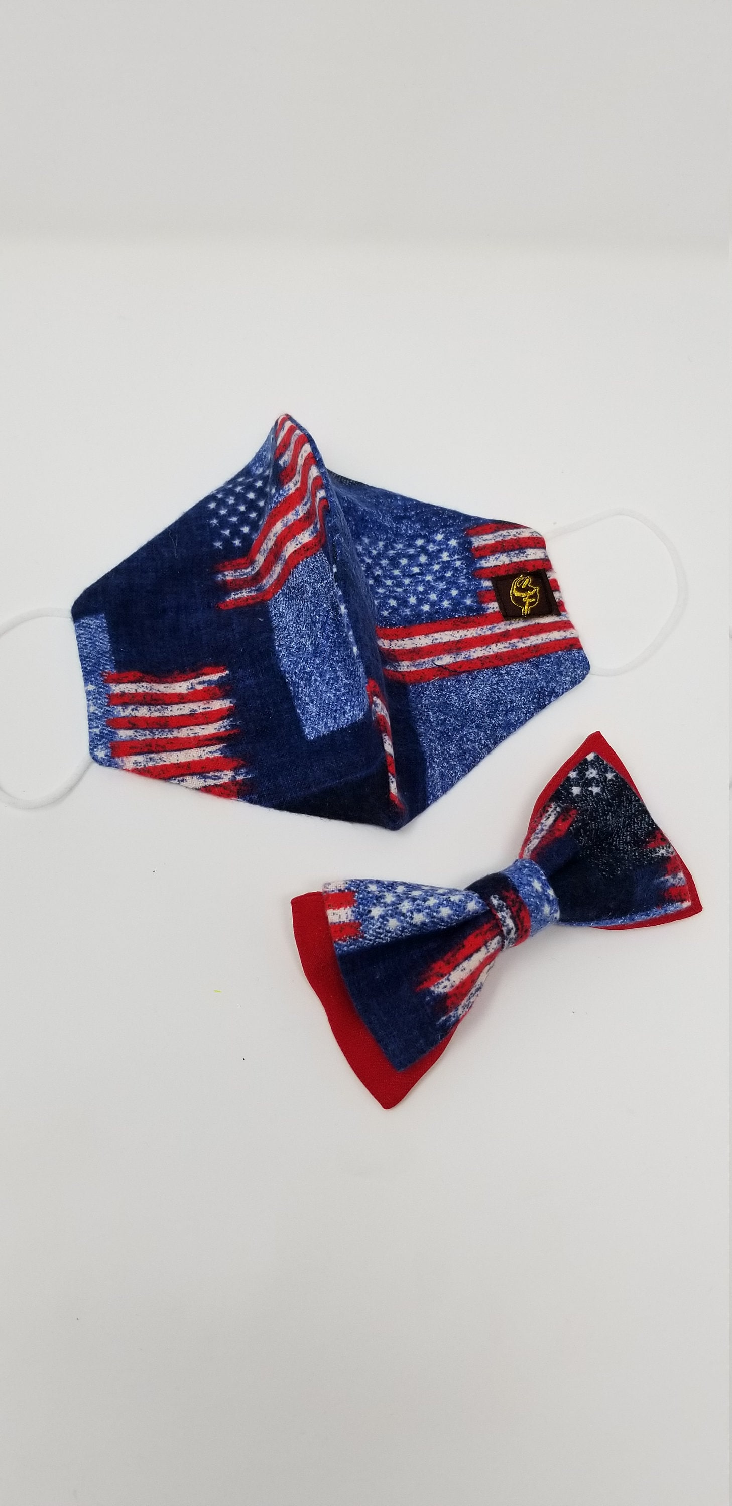 Patriot Mask and Bowtie Set - Etsy