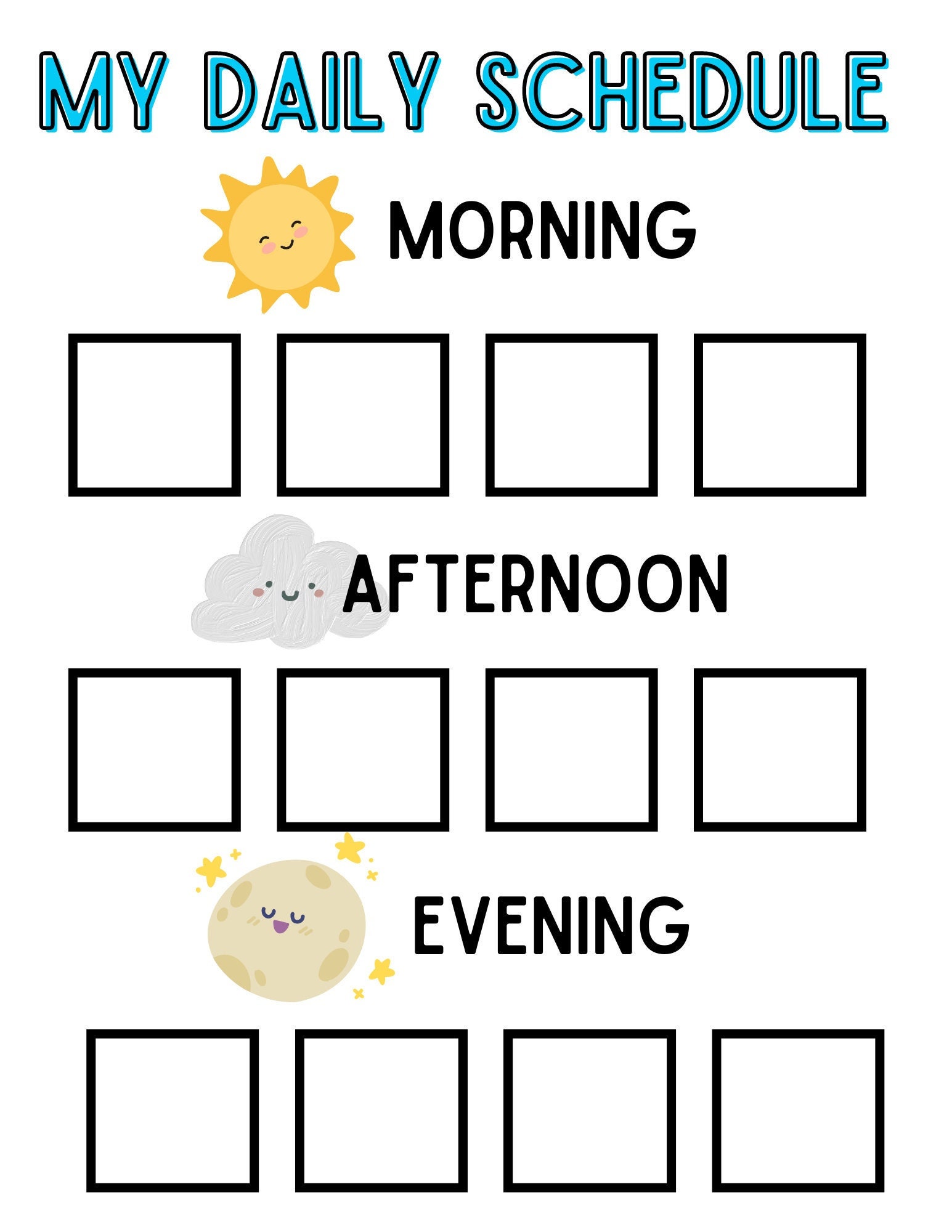 Daily Schedule Template - Etsy