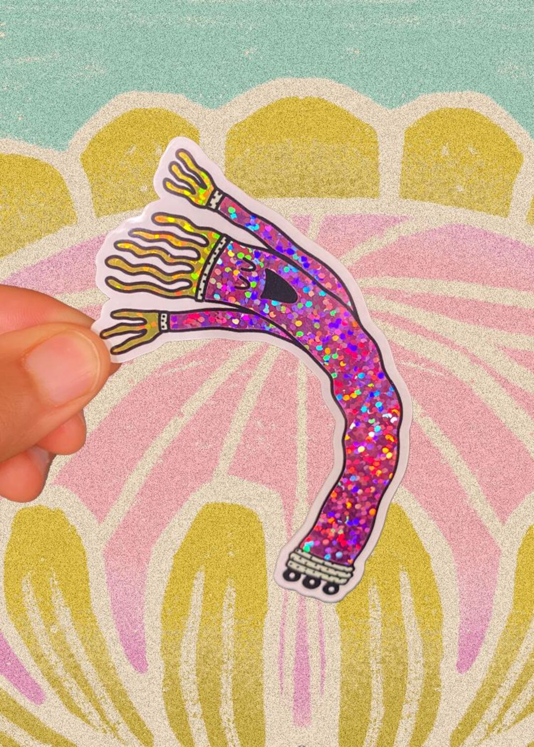 Pink Glitter Inflatable Tube Man Stickers ! Blank Tummy - Etsy
