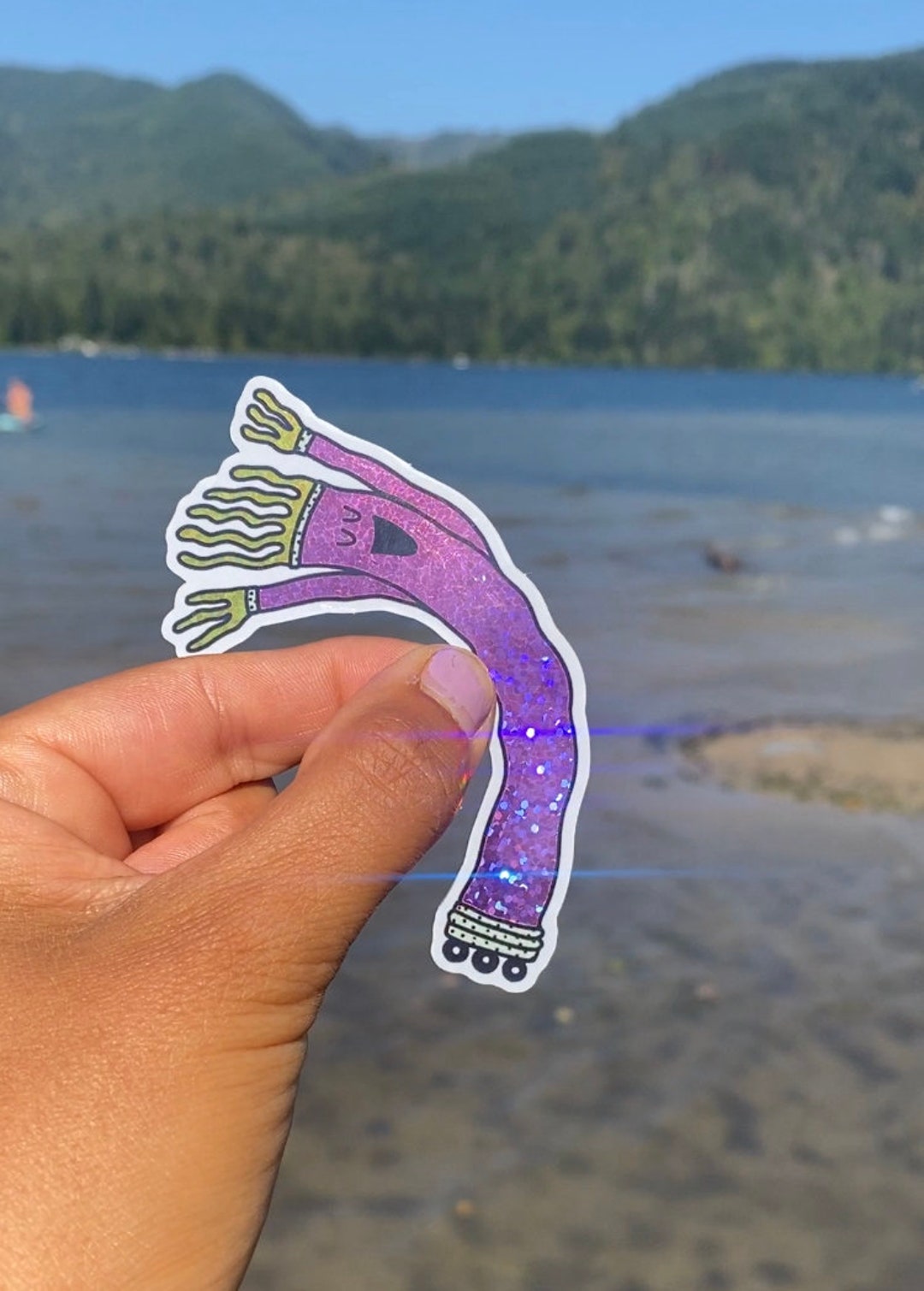 Pink Glitter Inflatable Tube Man Stickers Blank Tummy - Etsy
