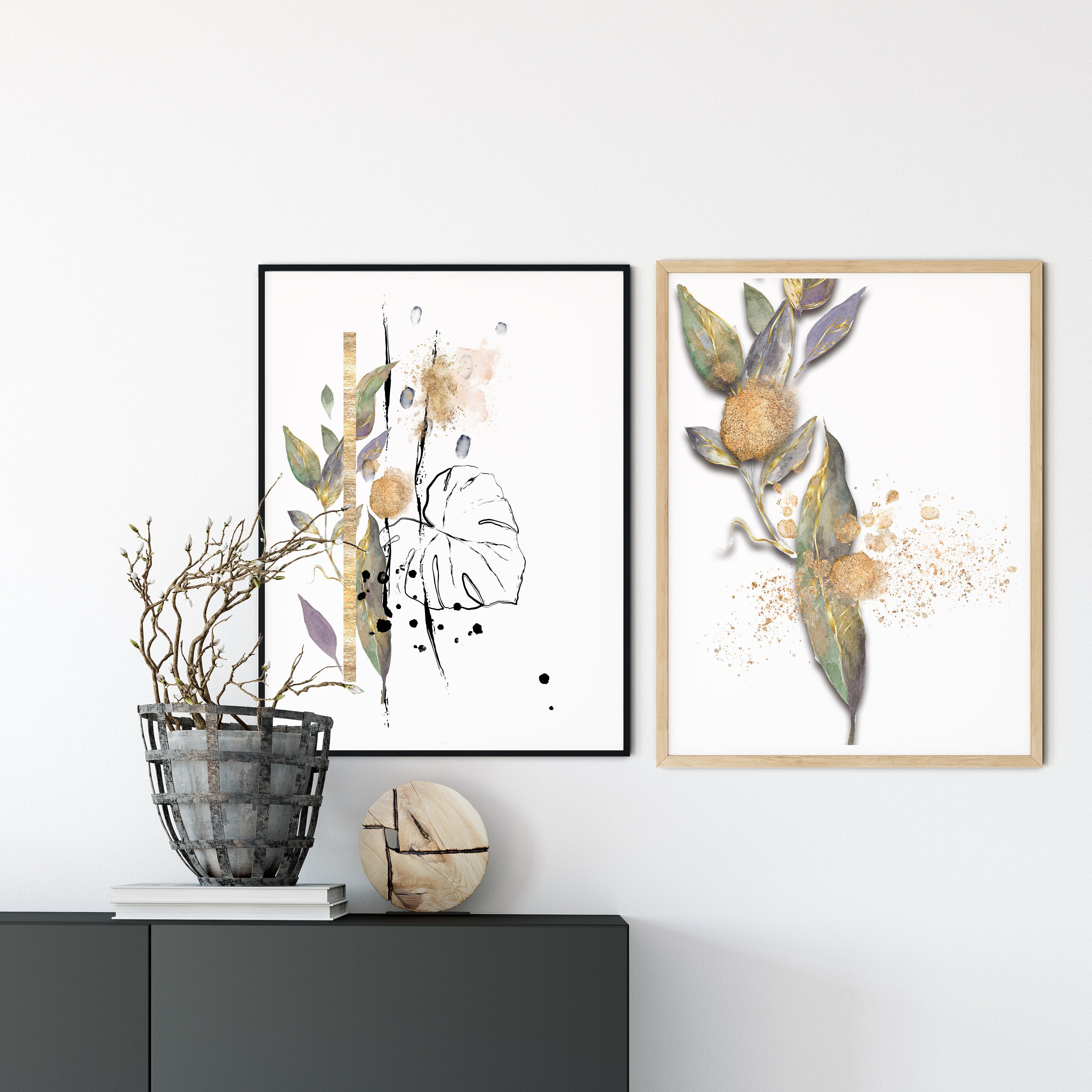 Set of 3 Botanical Prints Wall Art Prints Botanical Wall | Etsy