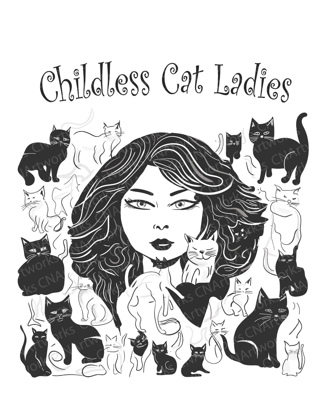 Childless Cat Ladies Poster Wall Art Wallpaper Digital Download - Etsy
