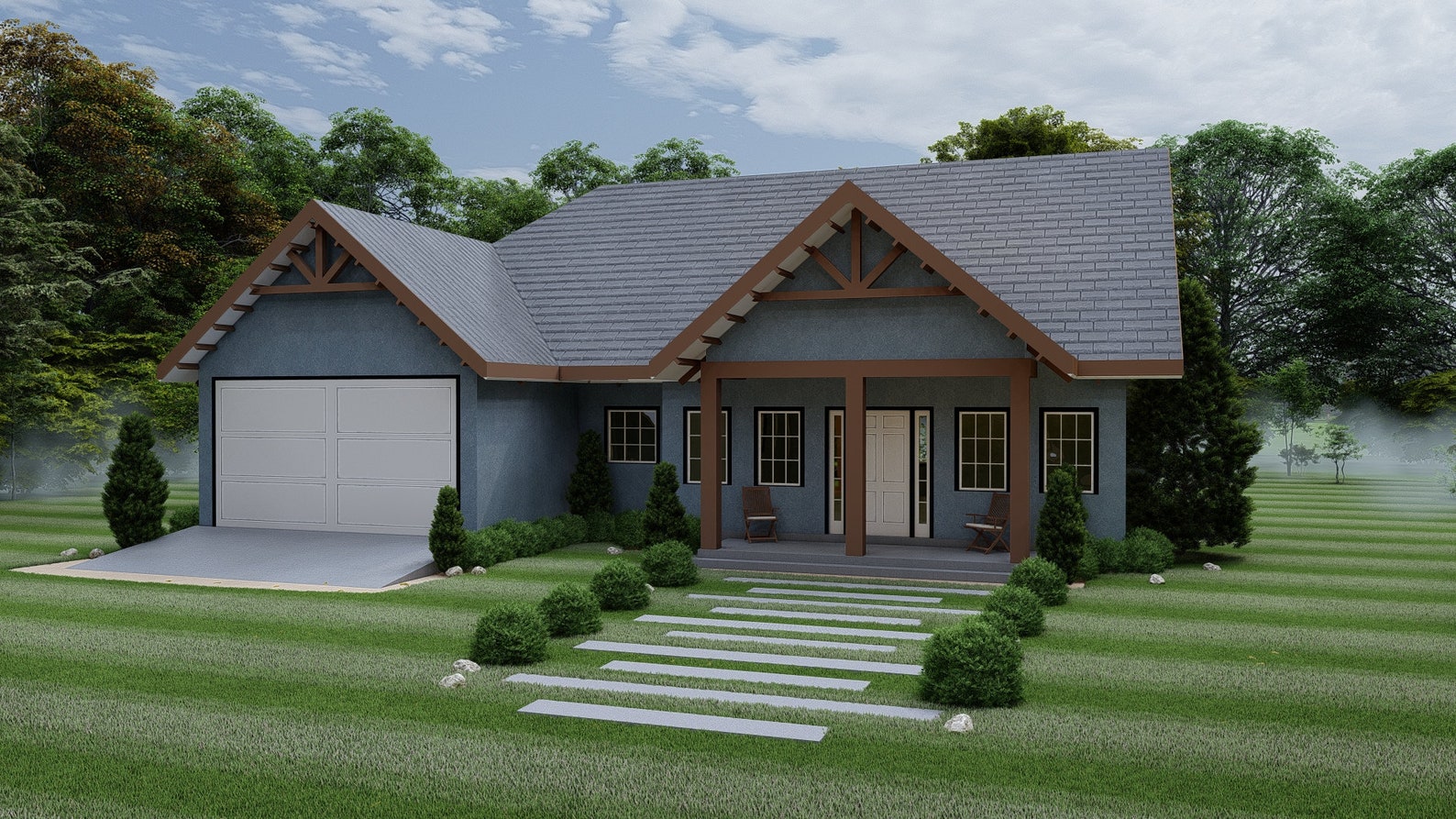 Custom Modern Ranch House Home Plans Cabin Cottage Plans 3 Bed - Etsy