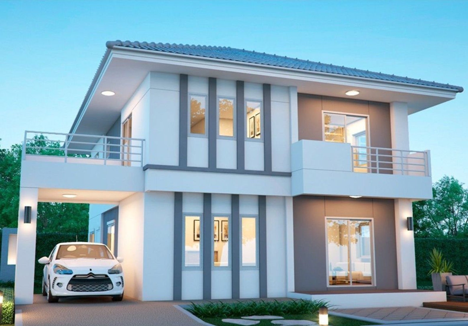 Custom Modern House Home Building Two Story Plans 5 Bedroom & - Etsy