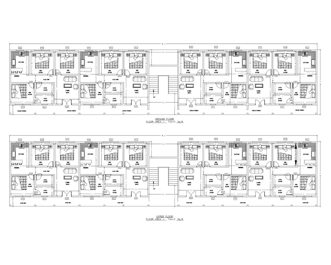 Apartment Plans Two Story Complex House Plans Building - Etsy