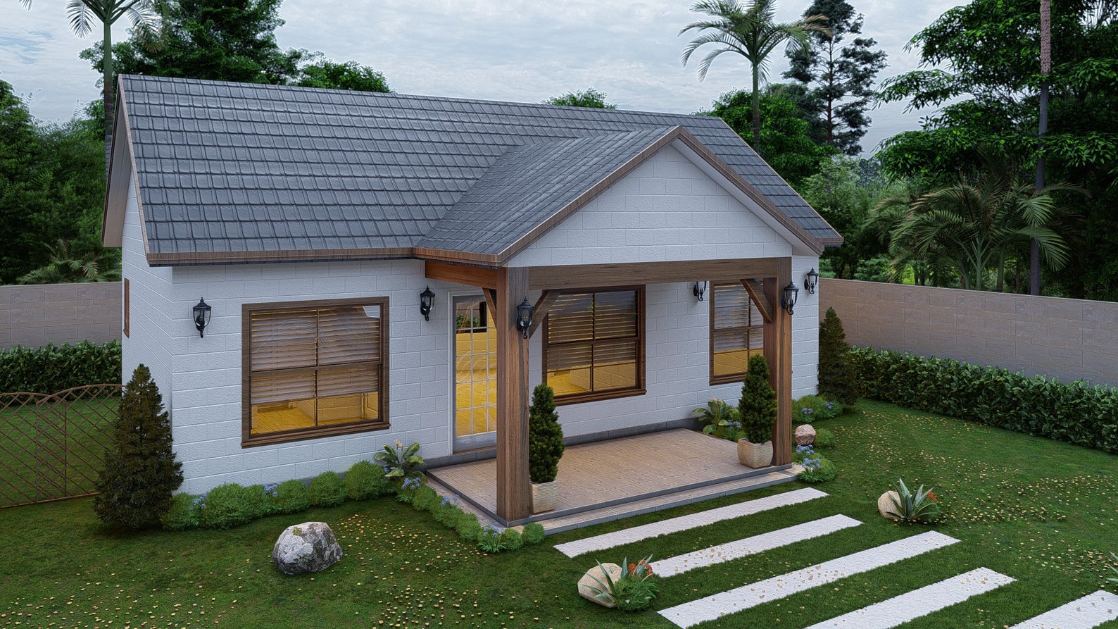 Modern House Plans 2 Bedroom & 2 Bathroom With Free Original - Etsy