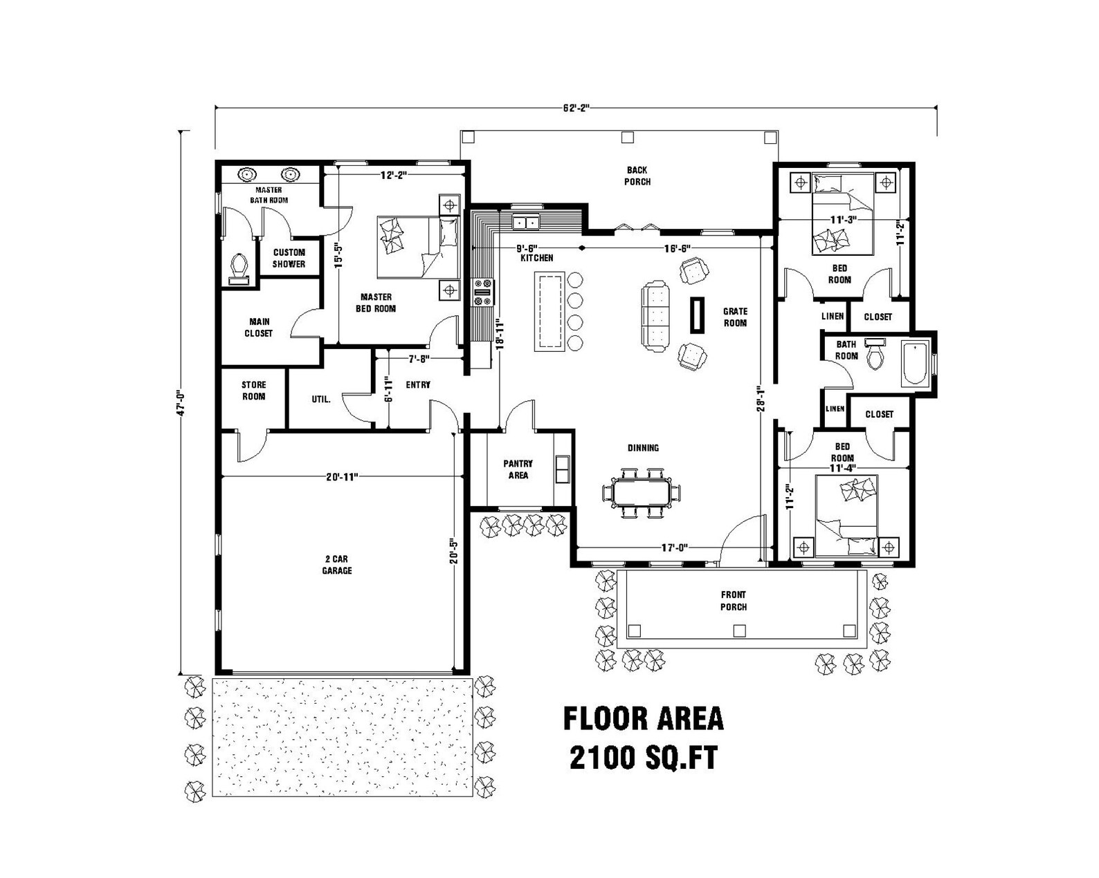 Custom Modern Ranch House Home Plans Cabin Cottage Plans 3 Bed - Etsy