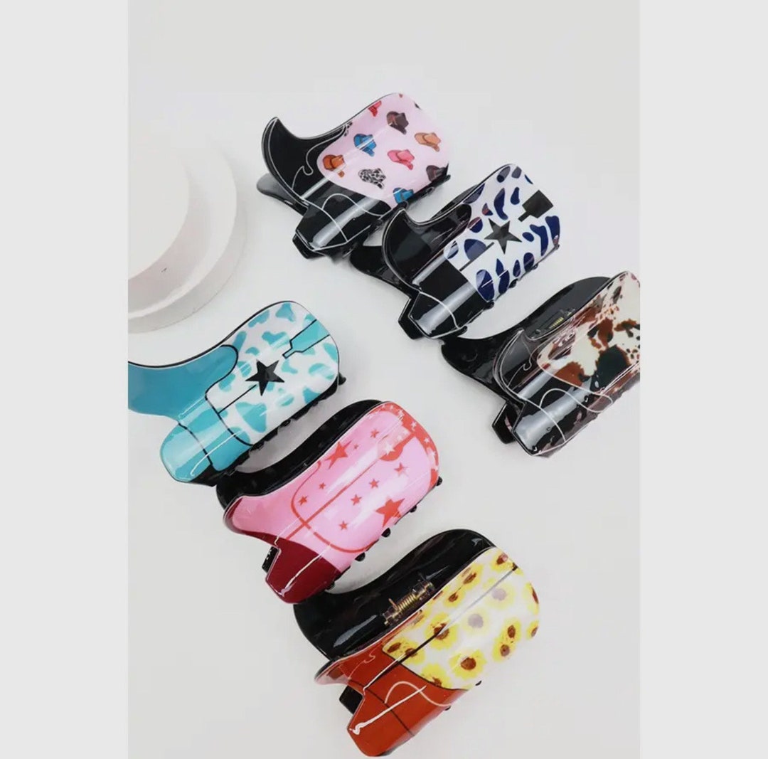 Cowgirl Boot Hair Clip, Hair Claw, Cowboy Boot Hair Clip, Western Boot ...