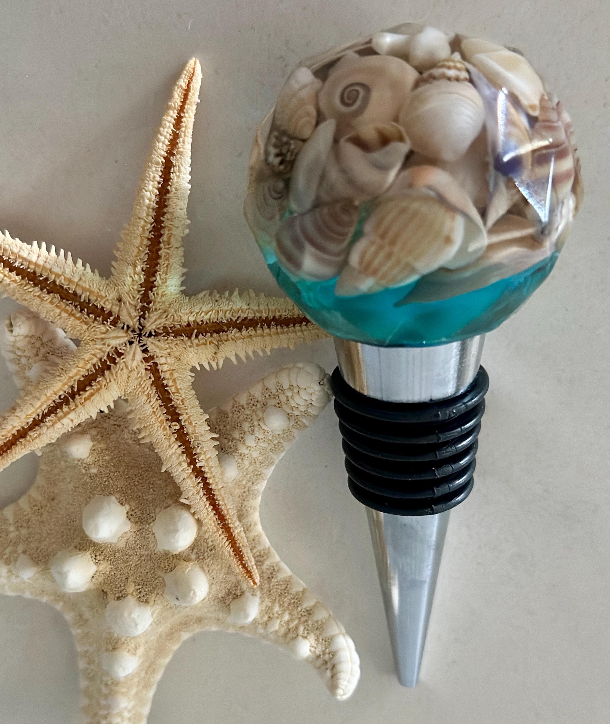 Beach Theme Resin Bottle Stopper - Etsy