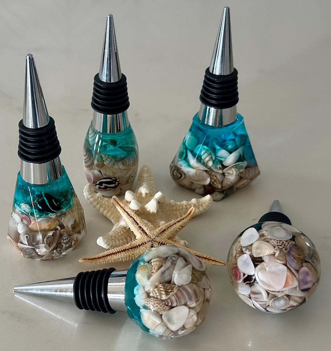 Beach Theme Resin Bottle Stopper - Etsy