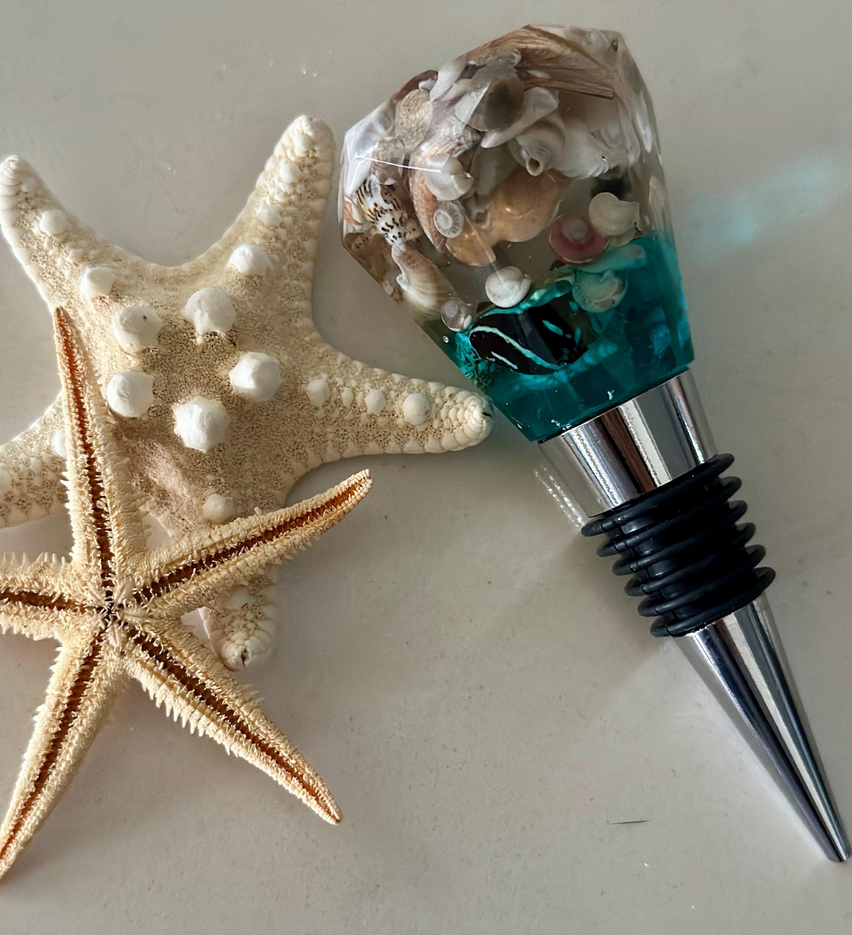 Beach Theme Resin Bottle Stopper - Etsy