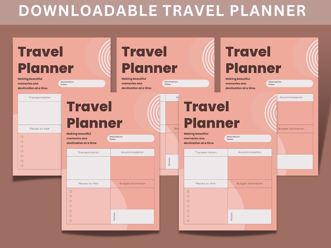 Printable Travel Planner Trip Itinerary Planner Travel Vacation Planner ...