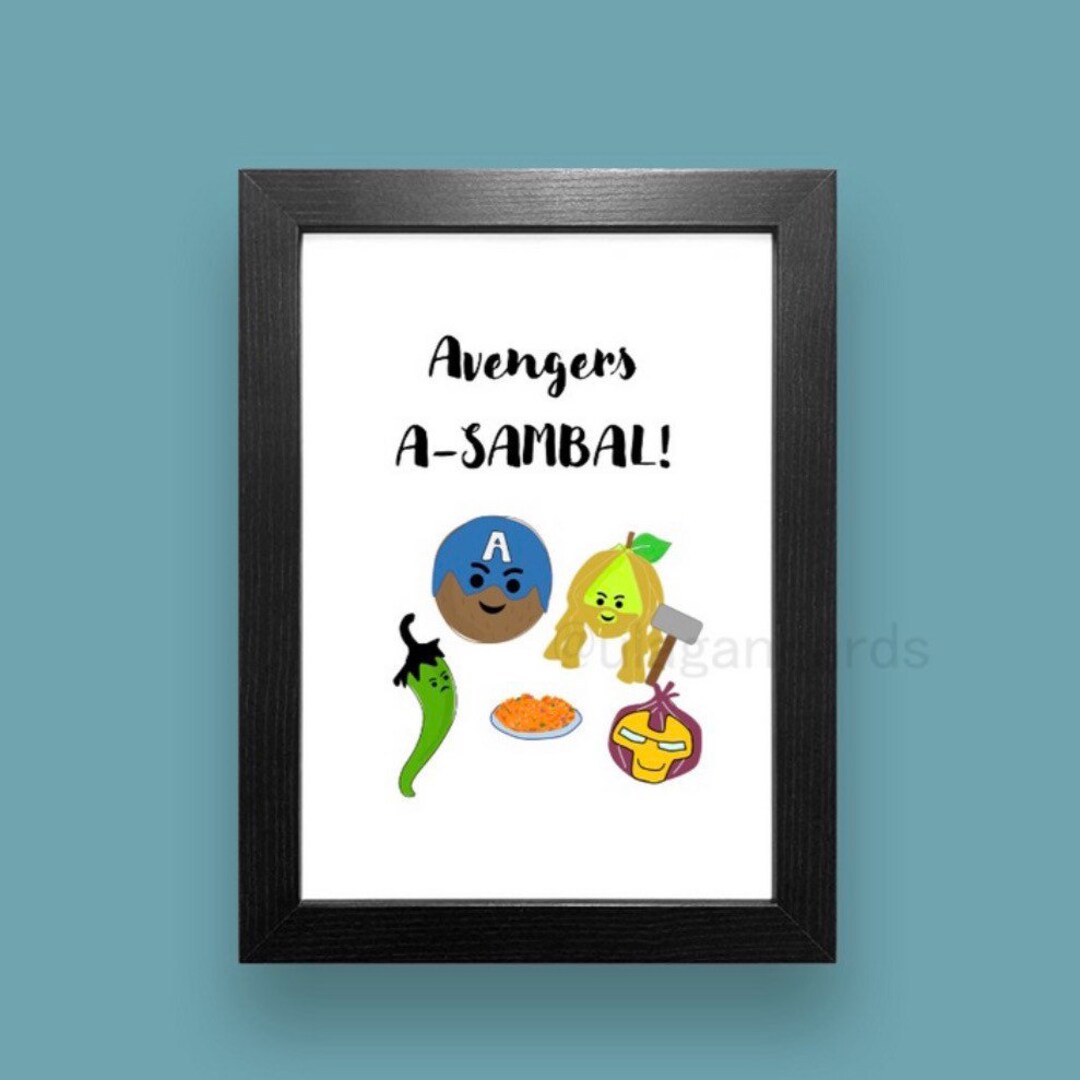 Avengers A-sambal Poster Print Handmade Available in A4, A5, 5x7, 4x6 ...