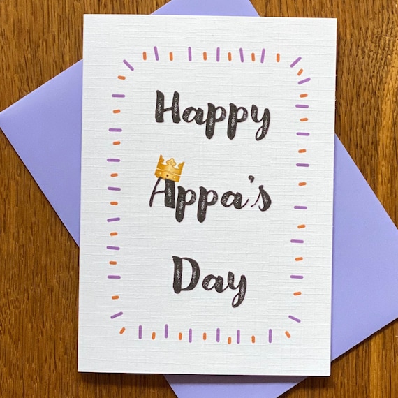 Happy Appas Day Tamil Fathers Day Card A6 Handmade | Etsy