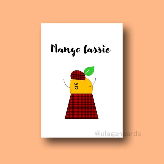 Mango Lassie Mango Lassie Indian Food Pun Handmade Card - Etsy