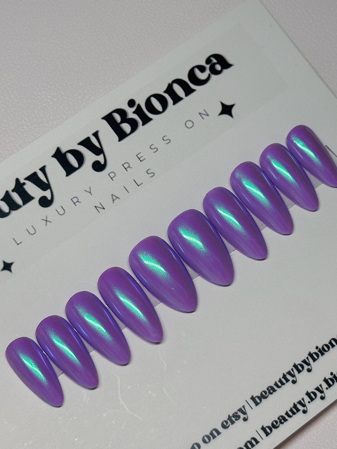 Purple Lavender Glazed Press Ons| Holographic Easter Nails | Spring Press on Nails | Trendy ...