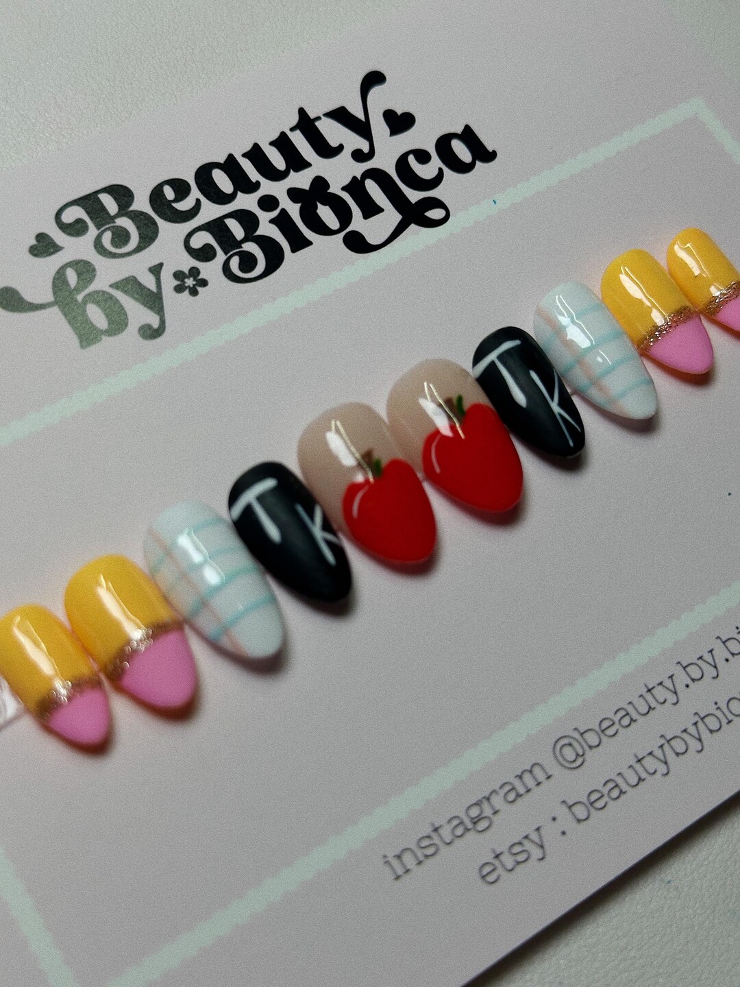 Back to School Nails Teacher Nails Classroom Nails Chalkboard, Paper ...