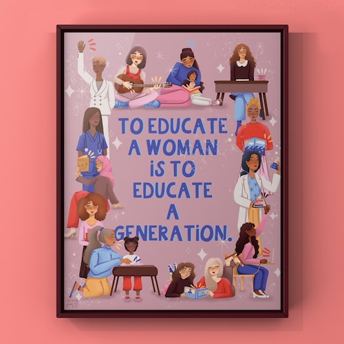EDUCATION IS FREEDOM Print Feminist Art Girl Power Print - Etsy