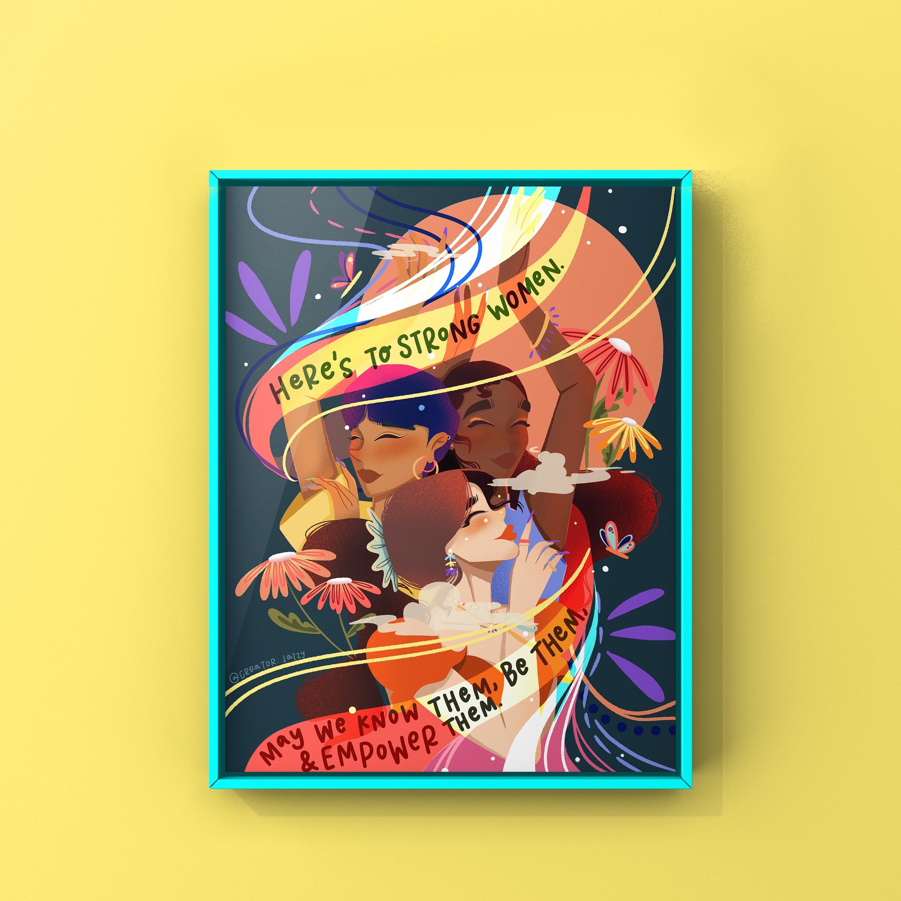 Here's to Strong Women Print Feminist Poster Teacher - Etsy