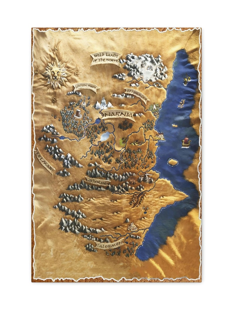 The Chronicles of Narnia Map Canvas Print Map of Narnia and the ...